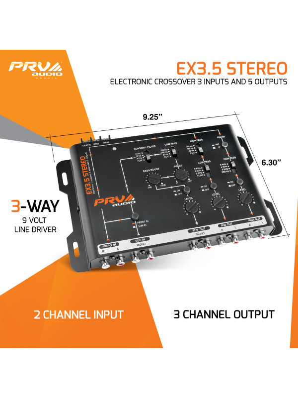 EX3.5 STEREO CROSSOVER ELECTRÓNICO 3-In 5-Out STEREO PRV AUDIO